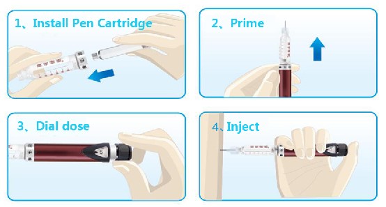 Leichter Diabetes-Insulin-Stift mit Speicher-Volumen-verschiedenen ...